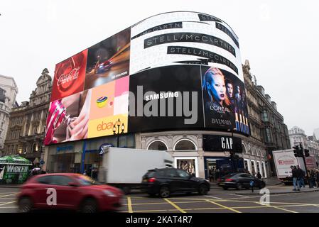 Animations are seen after the countdown as the Piccadilly Circus lights ...