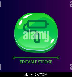 Roller brush glossy ui button with pixelated icon Stock Vector Image & Art - Alamy