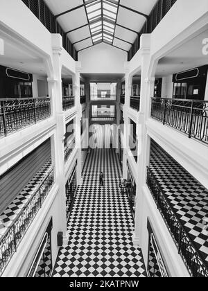 A vertical grayscale of a European style Eco Palladium interior in ...