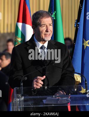 Sicily Region's president Sebastiano "Nello" Musumeci speaks during the ...