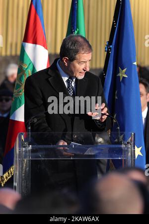 Sicily Region's president Sebastiano "Nello" Musumeci speaks during the ...