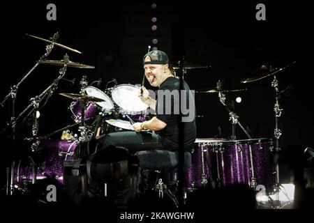 Lars Ulrich of the american heavy metal band Metallica performing live ...