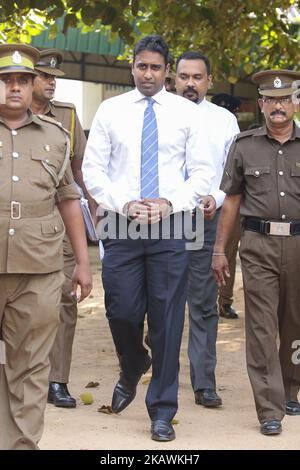 Arjuna Mahendran, governor of the Central Bank of Sri Lankaarrives at ...