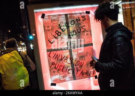 Action against advertising on the streets of Lyon, France, 06 March ...