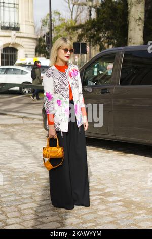 A guest is seen at Valentin Yudashkin fashion show during Paris Fashion ...