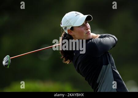 Laetitia Beck tees off on the 11th hole during the final round of the ...