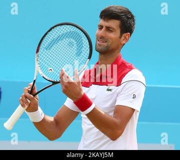 Novak Djokovic (SEB) in action during Fever-Tree Championships Semi ...