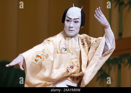 Japanese Kabuki actor Kankuro Nakamura of Heisei Nakamura company ...