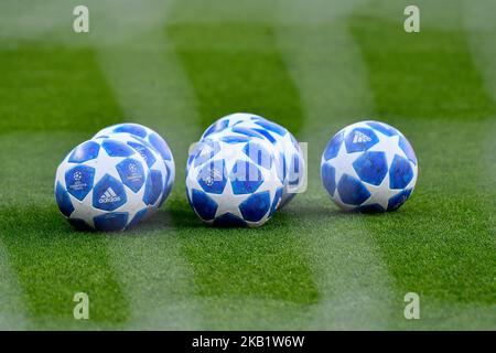The official balls of PSG during the UEFA Champions' League football ...