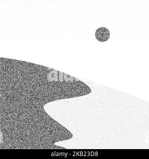 Grain dune desert. Stipple eastern landscape and terrain background ...