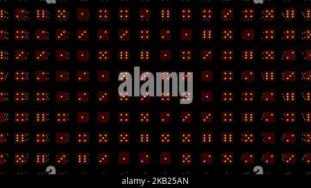 Many crimson and yellow gamble dices backdrop - abstract 3D rendering ...