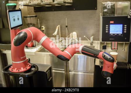 A robot barista to serve coffee at Henn na Cafe, Shibuya district ...