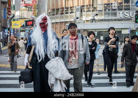 Halloween celebration in Shibuya district, Tokyo, Japan, on October 31 ...