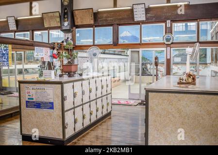 Interior of the Teikoku-yu (Imperial Bath in Japanese), still operating ...