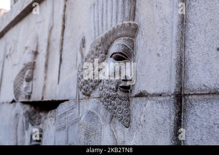 Ruins of the Apadana in the remains of Persepolis, the ceremonial ...