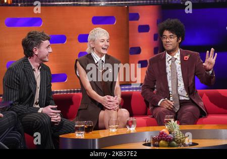 Emma Corrin during the filming for the Graham Norton Show at BBC ...