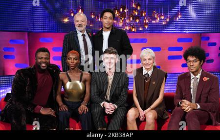 Emma Corrin during the filming for the Graham Norton Show at BBC ...