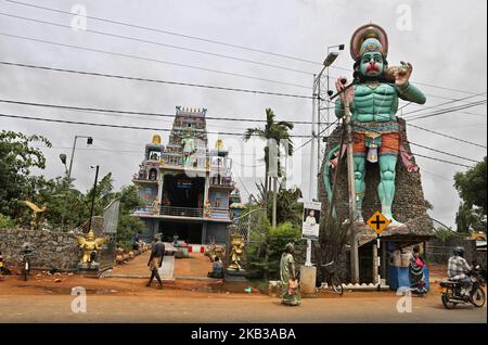 The giant 72 feet tall Statue of the Hindu God Hanuman outside the ...