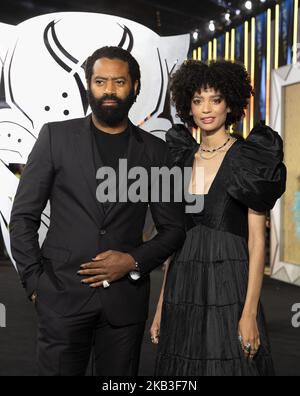 London, UK. Nicholas Pinnock and Tia Rolph at the Black Panther ...