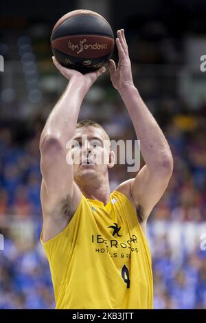 Colton Iverson during Iberostar Tenerife victory over Unicaja Málaga ...
