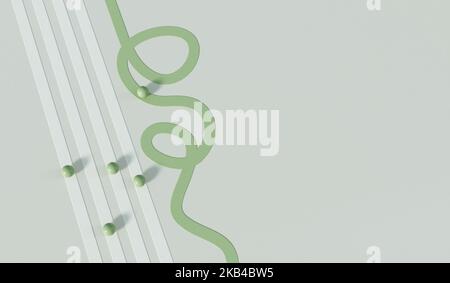 Straight line verses winding route. Path to success. Business strategic ...