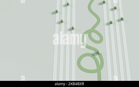 Straight line verses winding route. Path to success. Business strategic ...