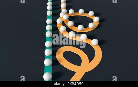 Straight line verses winding route. Path to success. Business strategic ...