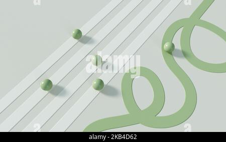 Straight line verses winding route. Path to success. Business strategic ...