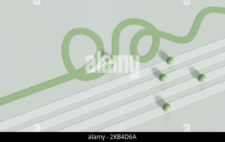 Straight line verses winding route. Path to success. Business strategic ...