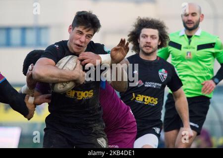 Luca Zini in action during Italian Championship Rugby Top 12 match ...