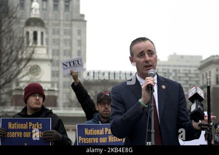 Rep. Brian Fitzpatrick (R-Pa.) speaks with reporters outside the U.S ...