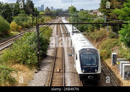 Elizabeth Line front of Transport for London Crossrail public transport ...