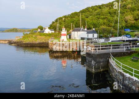 Crinan Basin, Crinan Canal Near Oban Scotland. Lock gates showing ...