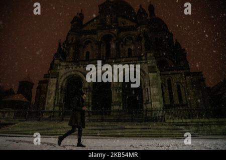 A view of Paris, France during a snowfall on January 30, 2019. (Photo ...