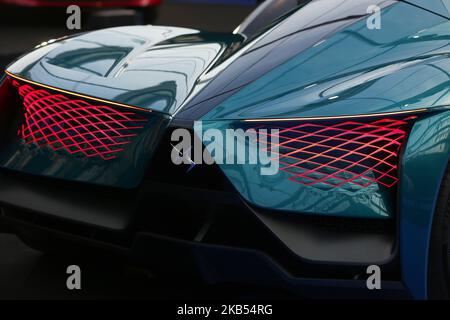A DS X E-Tense concept-car is displayed during the press day of the ...