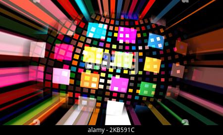 Colorful pixels on rotating sphere Stock Photo - Alamy