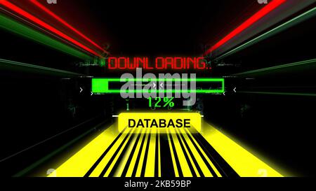 Database download progress bar on the screen Stock Photo - Alamy