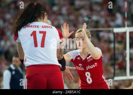Malwina Smarzek-Godek, Maria Stenzel and Magdalena Stysiak of Poland in ...