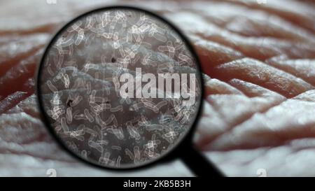 Searching for bacteria on human skin Stock Photo - Alamy
