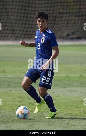 Ryuya Nishio of Japan in action during the international friendly match ...