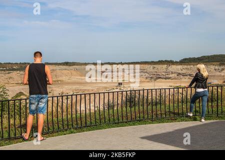 Amber open pit mine, on the largest in the world amber deposit is seen ...