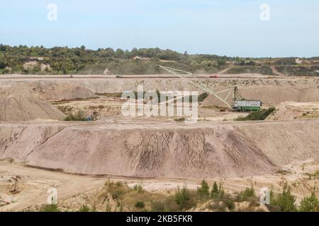 Amber open pit mine, on the largest in the world amber deposit is seen ...
