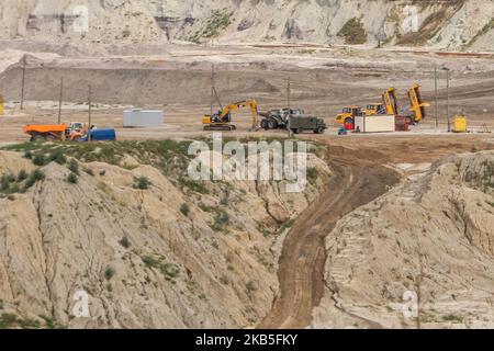 Amber open pit mine, on the largest in the world amber deposit is seen ...