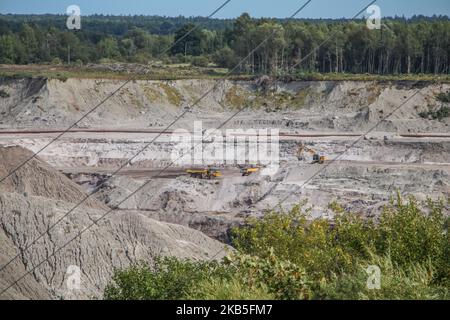 Amber open pit mine, on the largest in the world amber deposit is seen ...