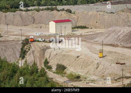 Amber open pit mine, on the largest in the world amber deposit is seen ...