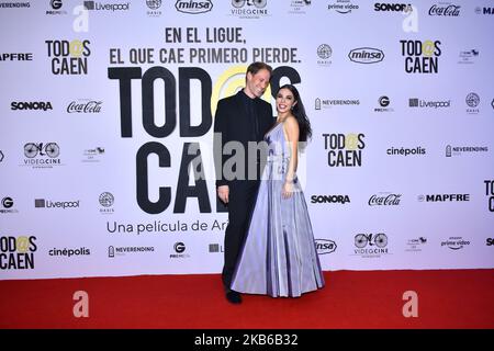 Martha Higareda, Cory Brusseau poses for photos during 'Todos Caen ...