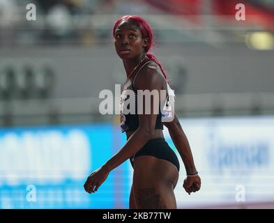 Crystal EMMANUEL (Canada) competing in the Women's 100m Heat 2 at the ...