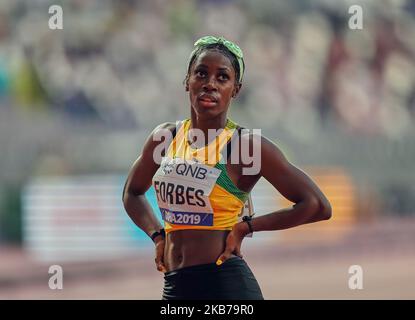 Shashalee Forbes of Jamaica competing in the 100m semi-finals at the ...