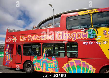 Glasgow city sightseeing double decker tour bus in the city centre ...