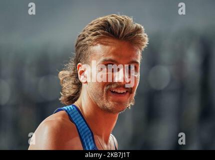 October 4, 2019: Craig Engels of United States and Timothy Cheruiyot of ...
